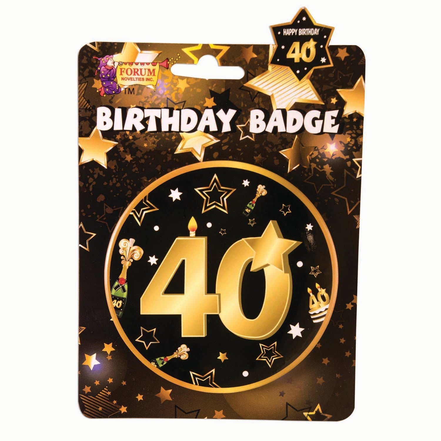 40th Birthday Badge Milestone Celebration – Mad Distribution Costumes ...