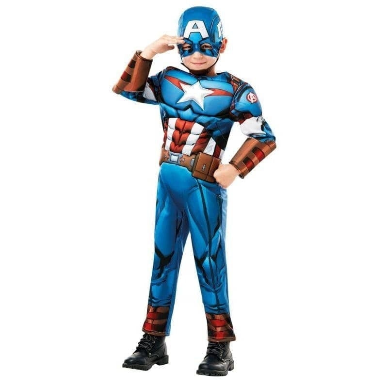 Captain America The First Avenger Deluxe Boys Padded Muscle Suit Costu ...