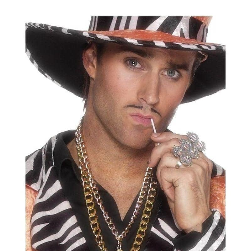 Large Dollar Sign Medallion Gold Coloured Chain Pimp Costume Accessory ...