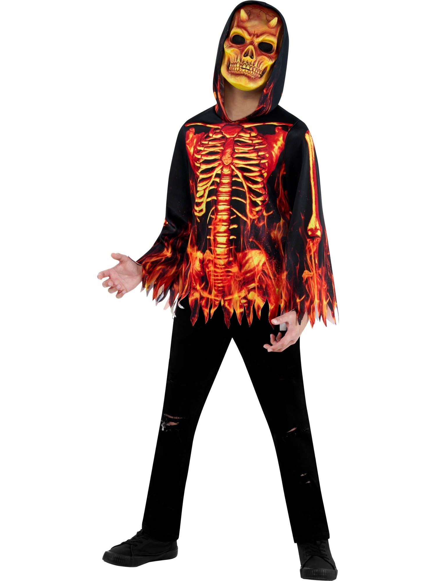 Fire Devil Boys Costume Flame Skeleton – Mad Distribution Costumes ...