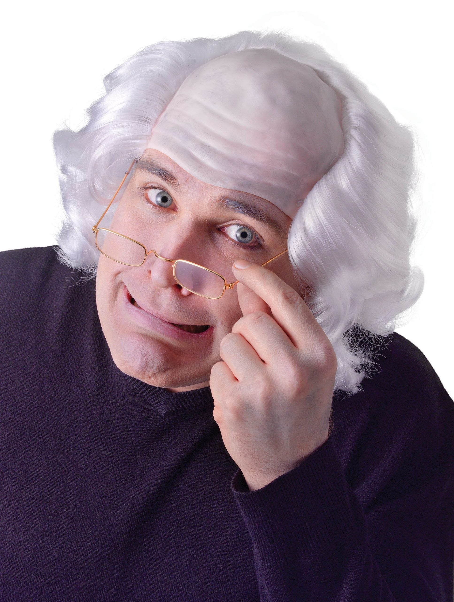 Mens Old Man Wig White Hair Wigs Male Halloween Costume – Mad ...