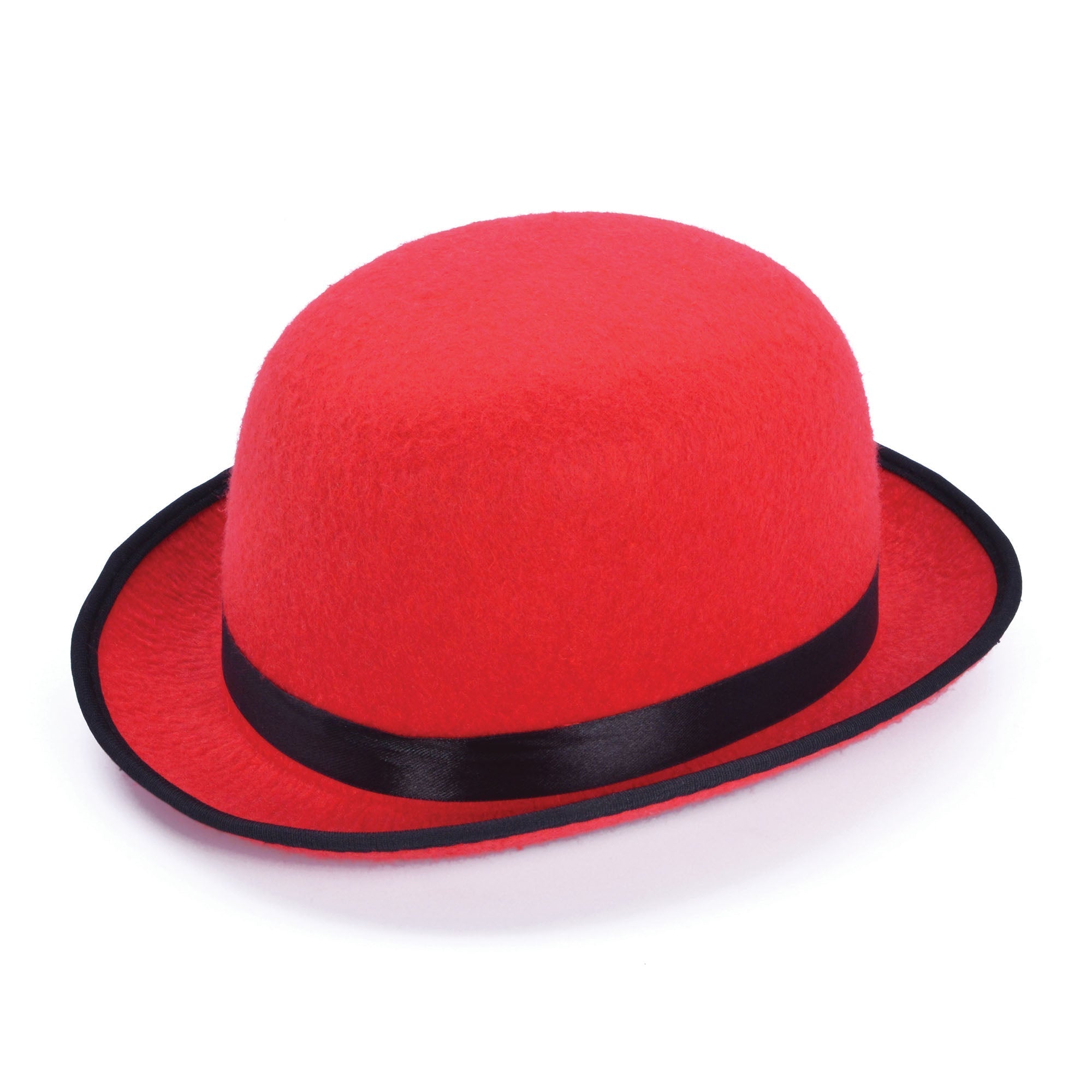 Red Bowler Hat Adult Costume Accessory – Mad Distribution Costumes ...
