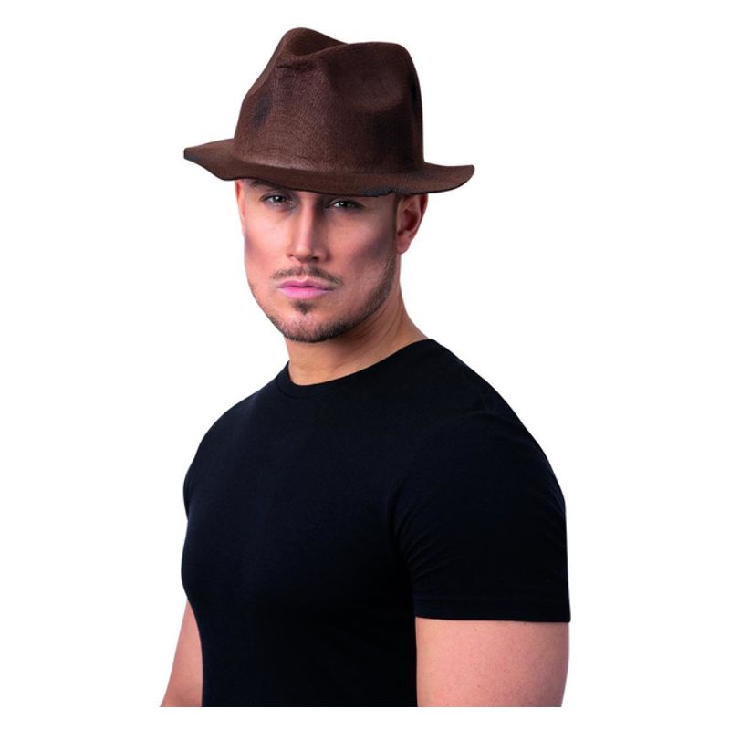 Serial Killer Worn-Look Trilby Hat Brown Adult – Mad Distribution ...