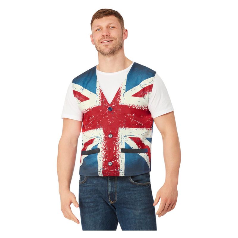 Union Jack Waistcoat Adult Vintage Style Print – Mad Distribution ...