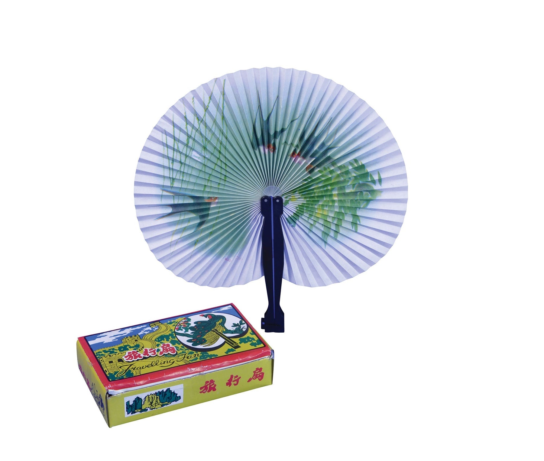 Womens Paper Fans Plastic Handle Costume Accessories Female Box 12 Hal ...