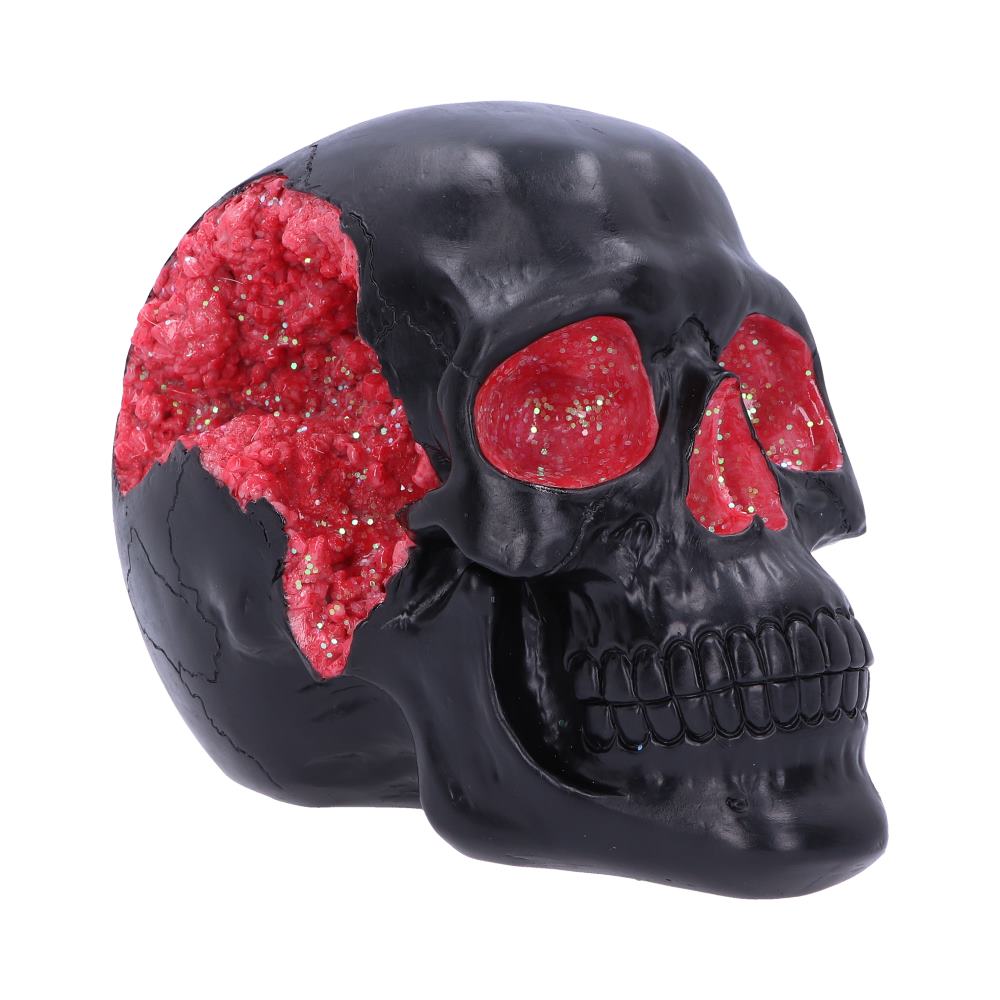 Geode Skull Black Red Gothic Glitter Figurine 17cm – Mad Distribution ...