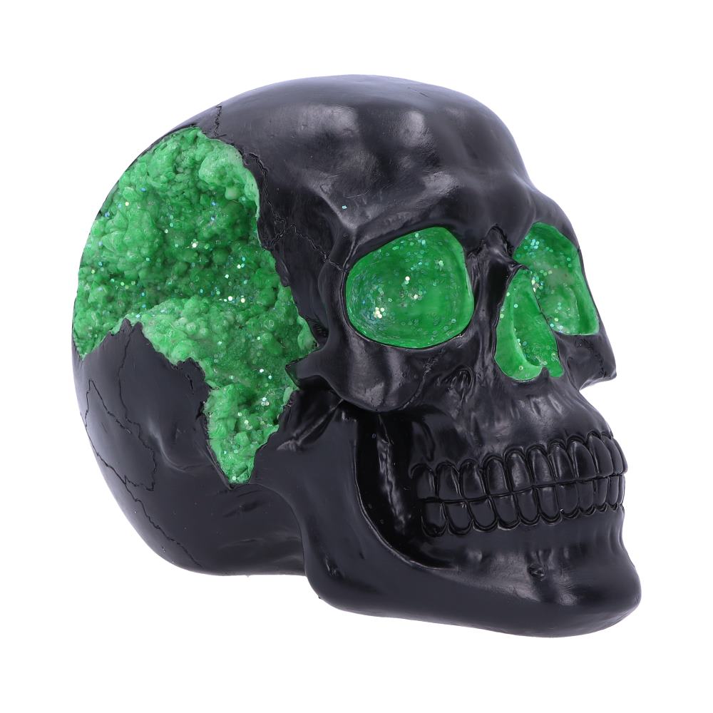 Geode Skull Black Green Gothic Glitter Figurine 17cm – Mad Distribution ...