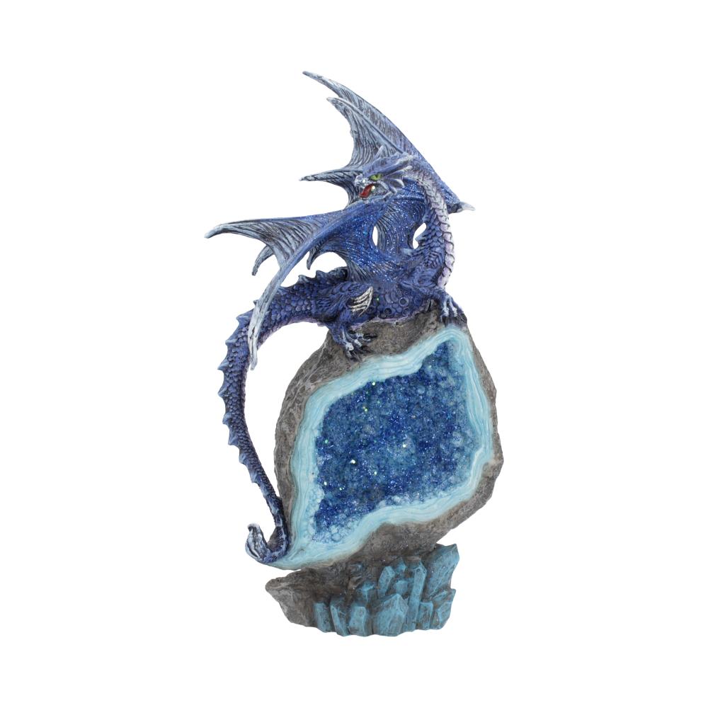 Cobalt Custodian Fantasy Blue Dragon Sitting on a Geode 23cm – Mad ...